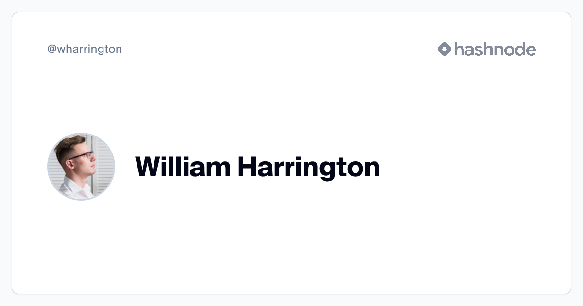 William Harrington (@wharrington) | Hashnode