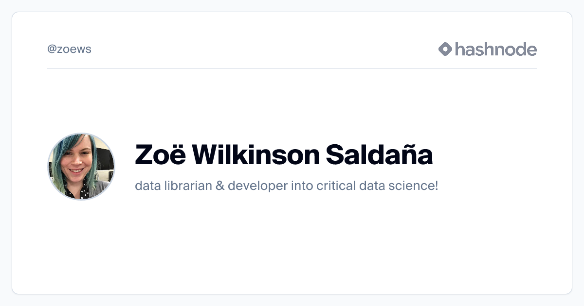 Zoë Wilkinson Saldaña (@zoews) | Hashnode