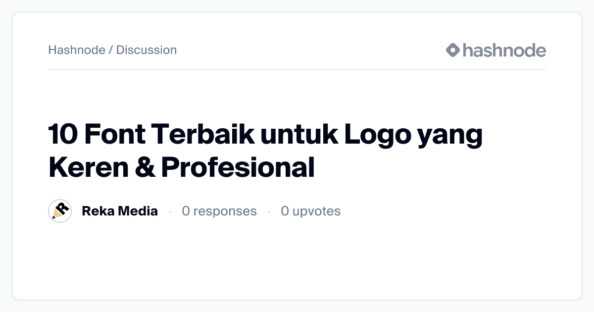 Discussion on "10 Font Terbaik untuk Logo yang Keren & Profesional ...