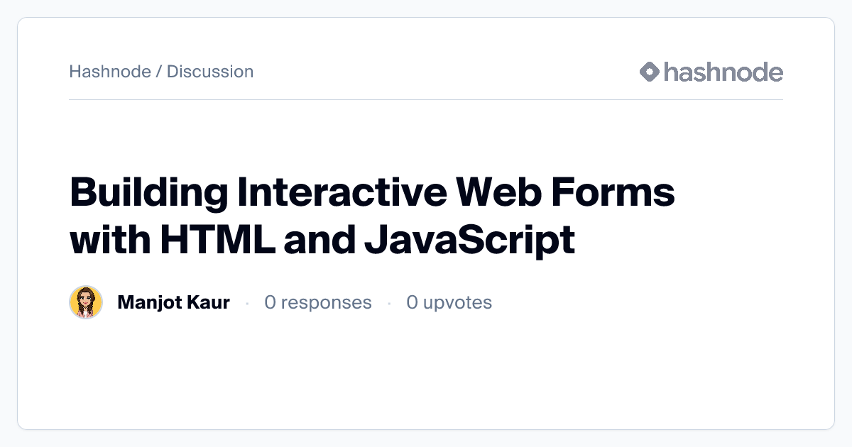 Discussion on "Building Interactive Web Forms with HTML and JavaScript ...
