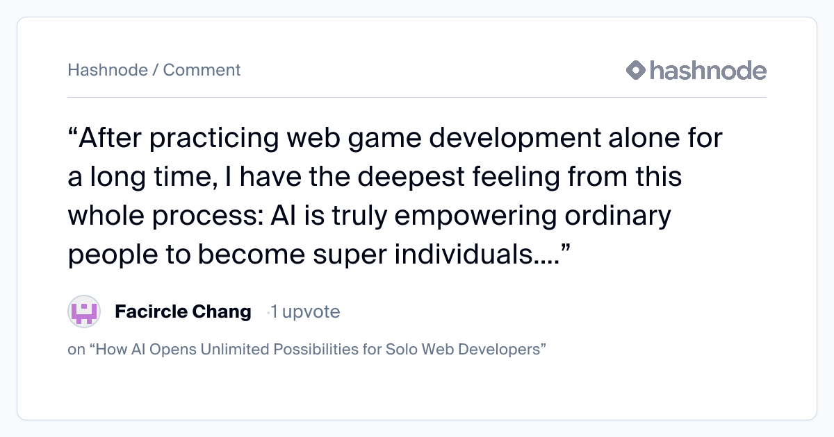 Comment by Facircle Chang on "How AI Opens Unlimited Possibilities for ...