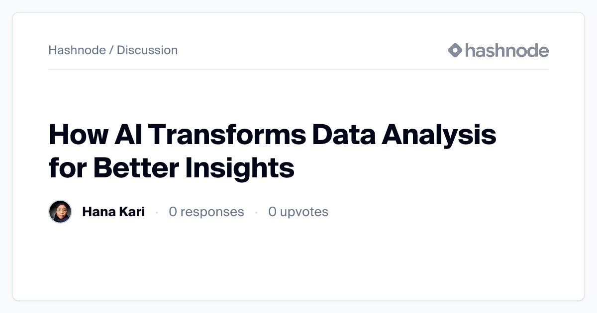 Discussion on "How AI Transforms Data Analysis for Better Insights ...