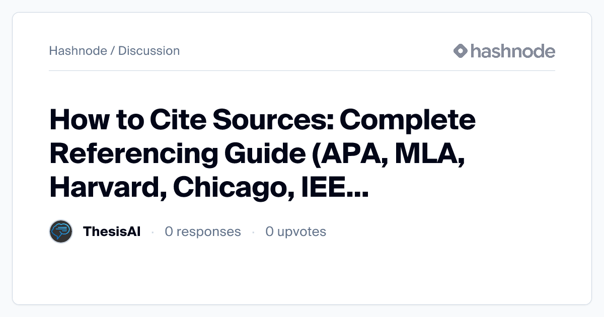 Discussion on "How to Cite Sources: Complete Referencing Guide (APA ...