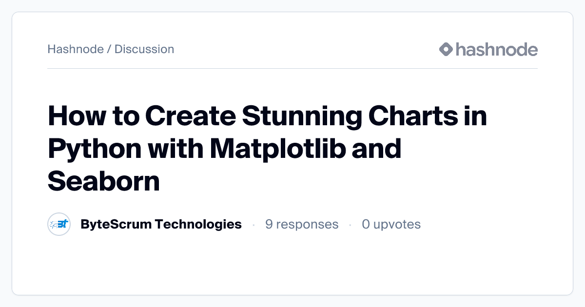 Discussion on "How to Create Stunning Charts in Python with Matplotlib ...