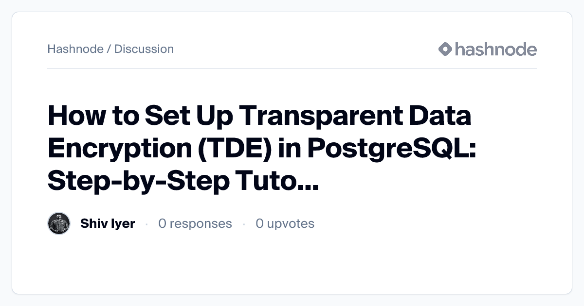 Discussion on "How to Set Up Transparent Data Encryption (TDE) in ...