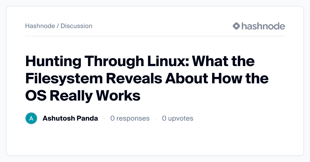 Discussion on "Hunting Through Linux: What the Filesystem Reveals About ...