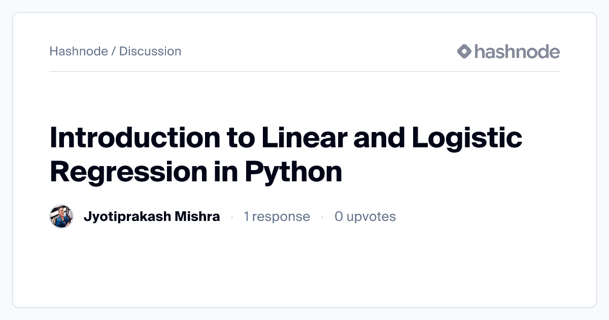 Discussion on "Introduction to Linear and Logistic Regression in Python ...