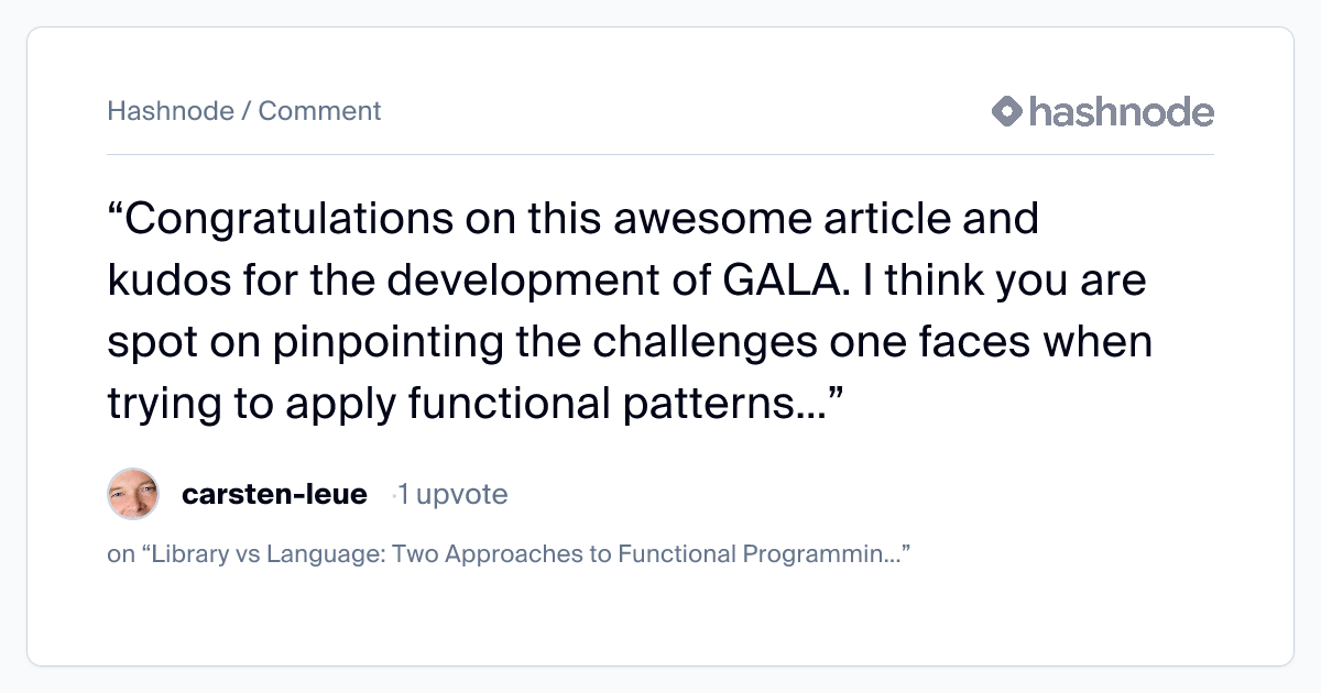 Comment by carsten-leue on "Library vs Language: Two Approaches to ...
