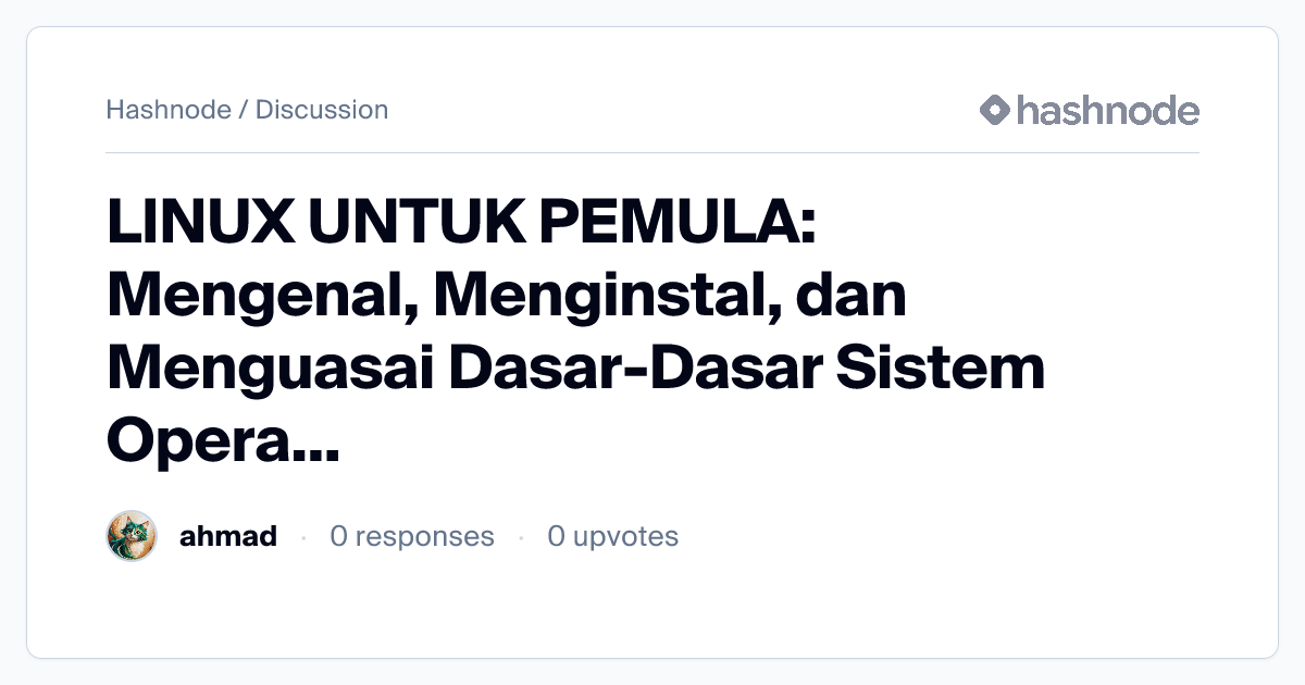 Discussion on "LINUX UNTUK PEMULA: Mengenal, Menginstal, dan Menguasai ...