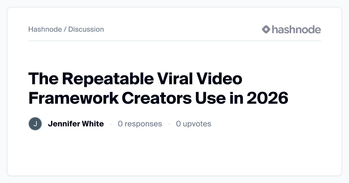 Discussion on "The Repeatable Viral Video Framework Creators Use in ...
