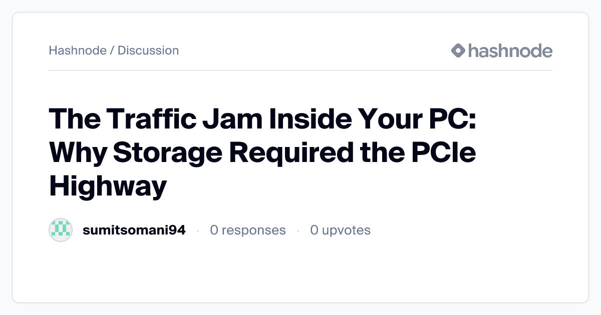 Discussion on "The Traffic Jam Inside Your PC: Why Storage Required the ...