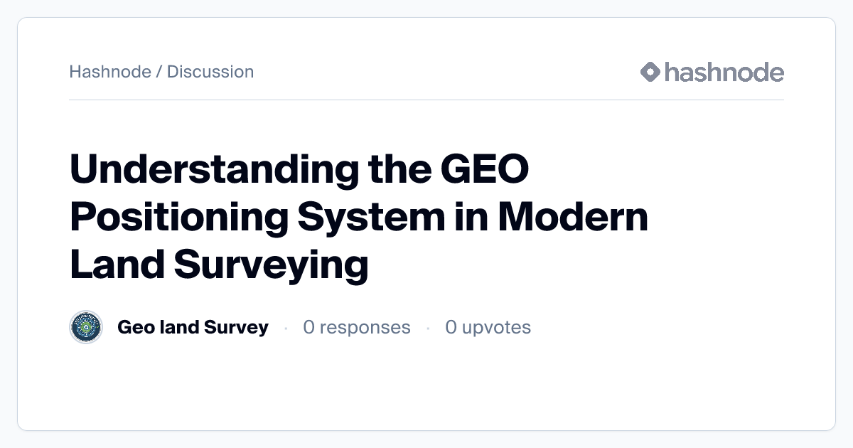Discussion on "Understanding the GEO Positioning System in Modern Land ...